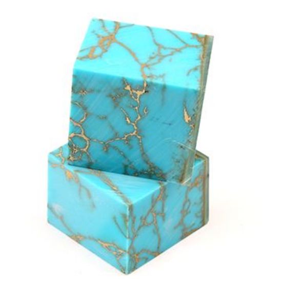 BLOCK Turq w/ Gold Matrix - Thunderbird Supply Company - Jewelry Making ...