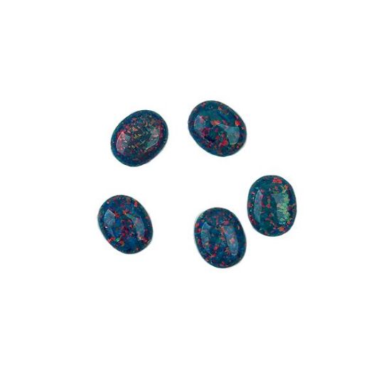 8x10mm Oval Multi-Teal Imit Opal - Thunderbird Supply Company - Jewelry ...
